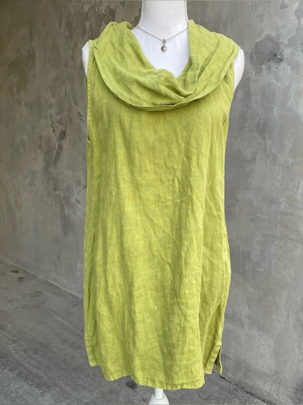 Dresses | Green 10 Linen Shift Mini Dress | Poshmark